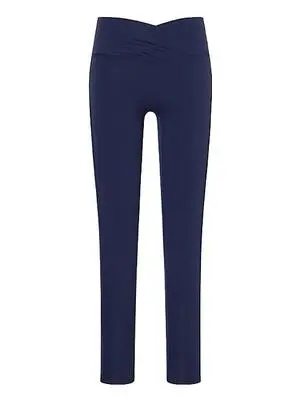 THE COUTURE CLUB Sculpting Crossover-waistband Stretch-jersey Leggings - Navy