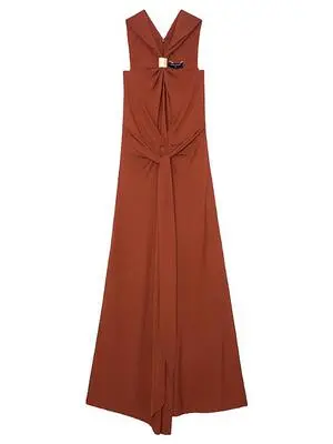 REISS X Atelier Fortuna Hardware-embellished Woven Maxi Dress - Rust