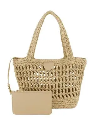 Vince Barcelona Cotton Crochet Small Tote - Red
