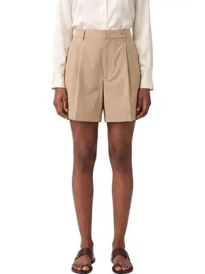 Fabiana Filippi Cotton Blend High-waisted Shorts - Beige