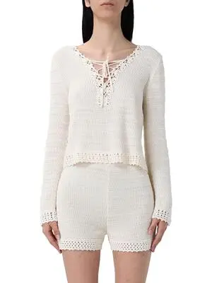 TWINSET Crochet Lace-Up Sweater