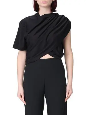 COURREGES Asymmetrical Draped Top - Black