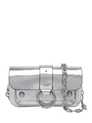 Zadig&Voltaire Kate Mini Laminated Leather Crossbody Bag - Silver