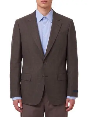 Hugo Boss Single-breasted Tailored Wool-blend Blazer - Brown