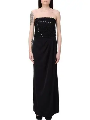 H COUTURE Strapless Lace Embellished Maxi Dress - Black