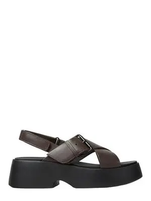 Camper Camper Tasha Leather Sandals Brown
