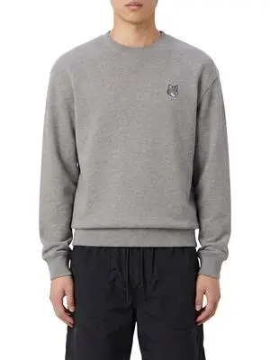Maison Kitsuné Cotton Crewneck Sweatshirt With Logo - Grey
