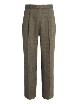 Our Legacy Linen-silk-cotton Straight Leg Trousers - Brown