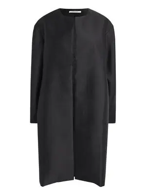 VORANIDA Collarless Long Coat - Black