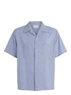 MAISON MARGIELA Check Open-collar Shirt - Blue