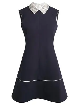 Maje Embellished Collar Mini Dress - Blue