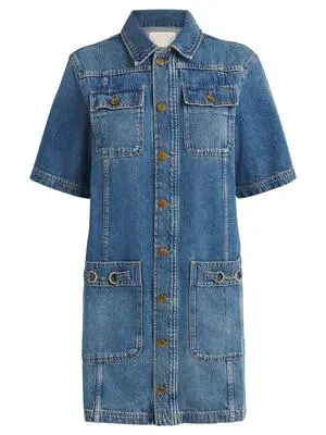 Ulla Johnson Denim Mini Shirt Dress - Blue