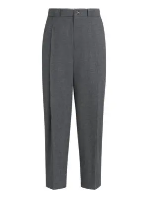 Brunello Cucinelli Virgin Wool-cotton-silk Pleated Trousers - Black