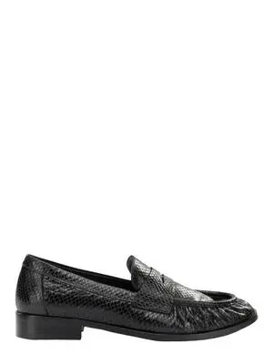 STRATEGIA SHOES Snakeskin-effect Loafers - Black