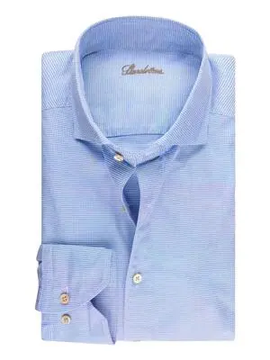 STENSTROMS Checked Twill Shirt - Blue