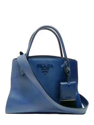 Prada 2018-2020 Monochrome Saffiano Handbag - Blue