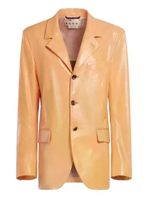 Marni Long-sleeve Leather Blazer - Orange