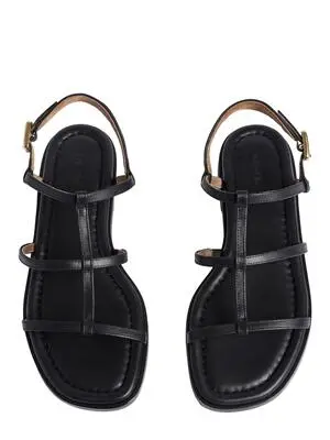 ME+EM Caged Flat Sandal - Black