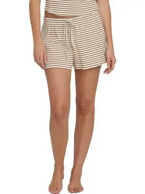 BILLABONG Striped Cotton Blend Shorts - Brown Stone
