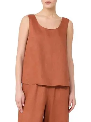 MM BY MAX MARA Dorico Linen Canvas Top - Rust