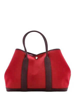 Hermès Garden Party 36 Tote Toile And Leather Rubis