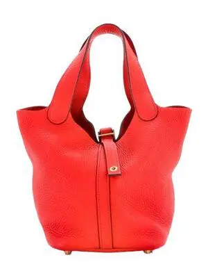Hermès Picotin Lock Bag Clemence Pm - Red