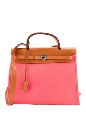 Hermès Herbag Zip Leather And Toile 31 - Pink