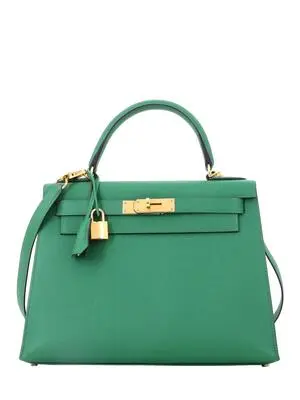 HERMÈS Kelly Handbag Green Epsom 28