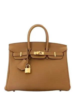 HERMÈS Birkin 25 Handbag Togo With Gold Hardware