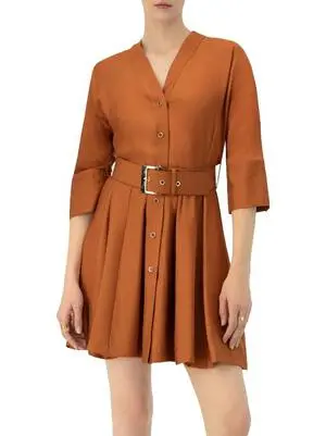 IVONNE Dolman Sleeve A-Line Dress With Belt