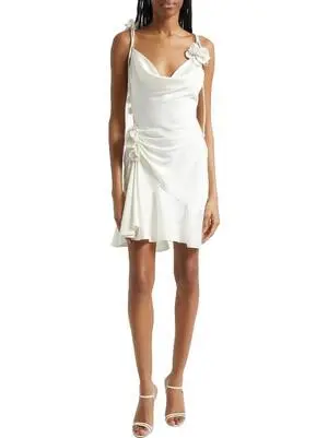 Cinq À Sept Ganessa Ruched Satin Dress - Ivory