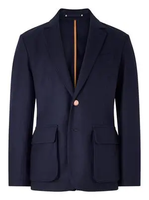 Private White V.c. The Demob Merino Wool Blazer - Blue
