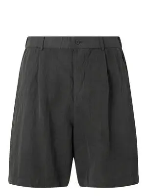 ATON Wide-Leg Cotton And Linen-Blend Twill Shorts