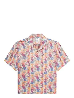 Visvim Crosby Camp-collar Silk And Cotton-blend Jacquard Shirt - Multi