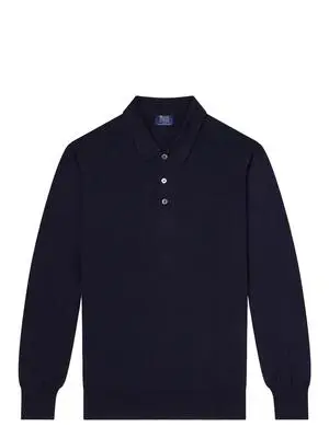 William Lockie Virgin Wool Polo Shirt - Blue