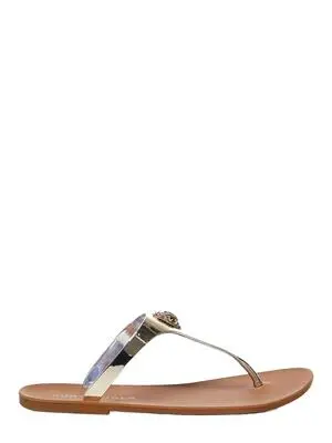 Kurt Geiger Logo T-bar Flip Flops - Brown