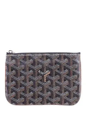 Goyard Mini Senat Pouch Coated Canvas Brown