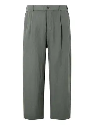 ATON Wide-Leg Cotton And Linen-Blend Trousers
