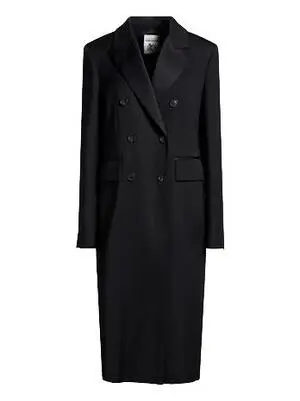 SEMICOUTURE Double-breasted Twill Coat - Black