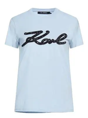 Karl Lagerfeld Karl Cares T-shirt In Organic Cotton - Sky Blue
