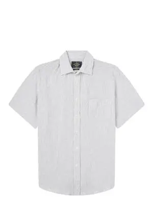 Portuguese Flannel Aaron Striped Cotton And Linen-blend Shirt - White