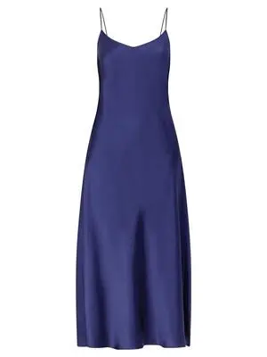 Another Tomorrow Satin Midi Dress - Blue
