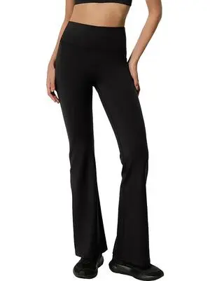 Lilysilk Silk Contour High-rise Flared Leggings - Black