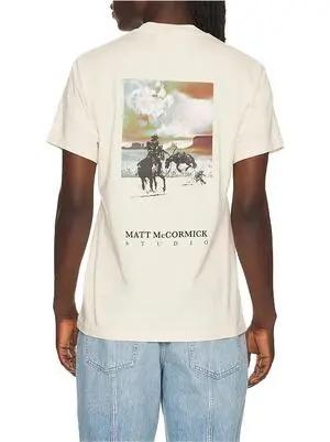 AUSTIN POST X Matt Mccormick Ceremony Of Certainty Stage Pocket Tee In Cream - Bone