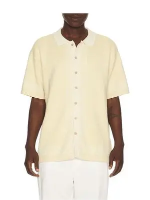 CRITICAL SLIDE La Playa Knit Shirt In Cream - Boulder