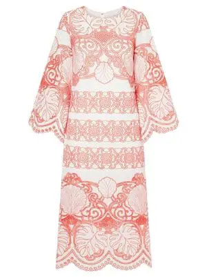 Borgo De Nor Seraphina Broderie Anglaise Cotton-blend Poplin Midi Dress - Multi