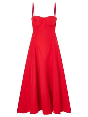 Ralph Lauren Marigot Paneled Cotton-blend Poplin Maxi Dress - Red