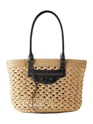 Balenciaga Le City Raffia Tote Bag - Neutrals