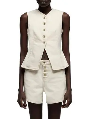 7 For All Mankind Denim Vest - Moondust