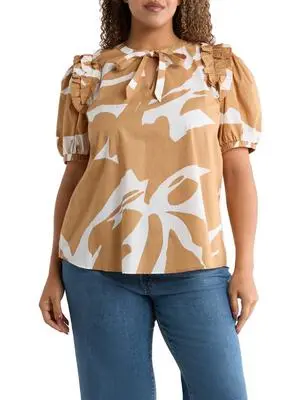 SUGARLIPS Abstract Tie Neck Top